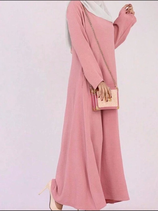 Dresses | Modest Long Sleeve Maxi Dress In Dusty Pink | Poshmark